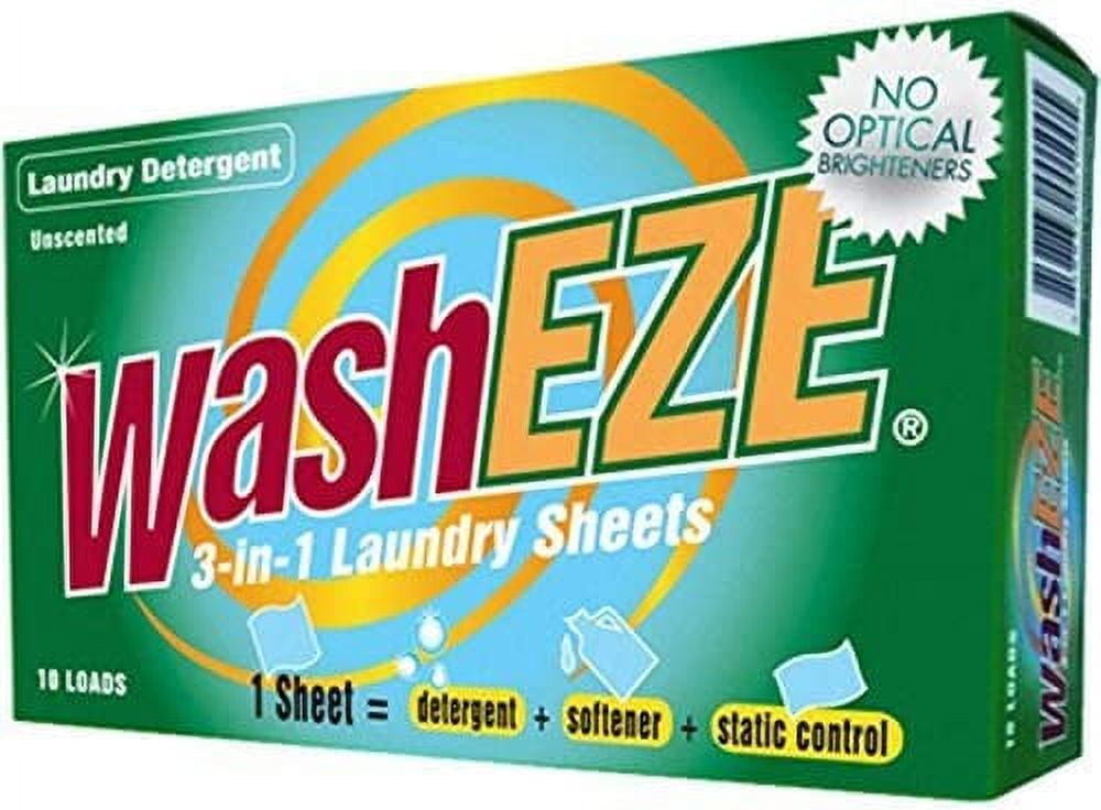 3 in 1 Laundry Detergent Sheets Unscented 40 count with Fabric Softener ...