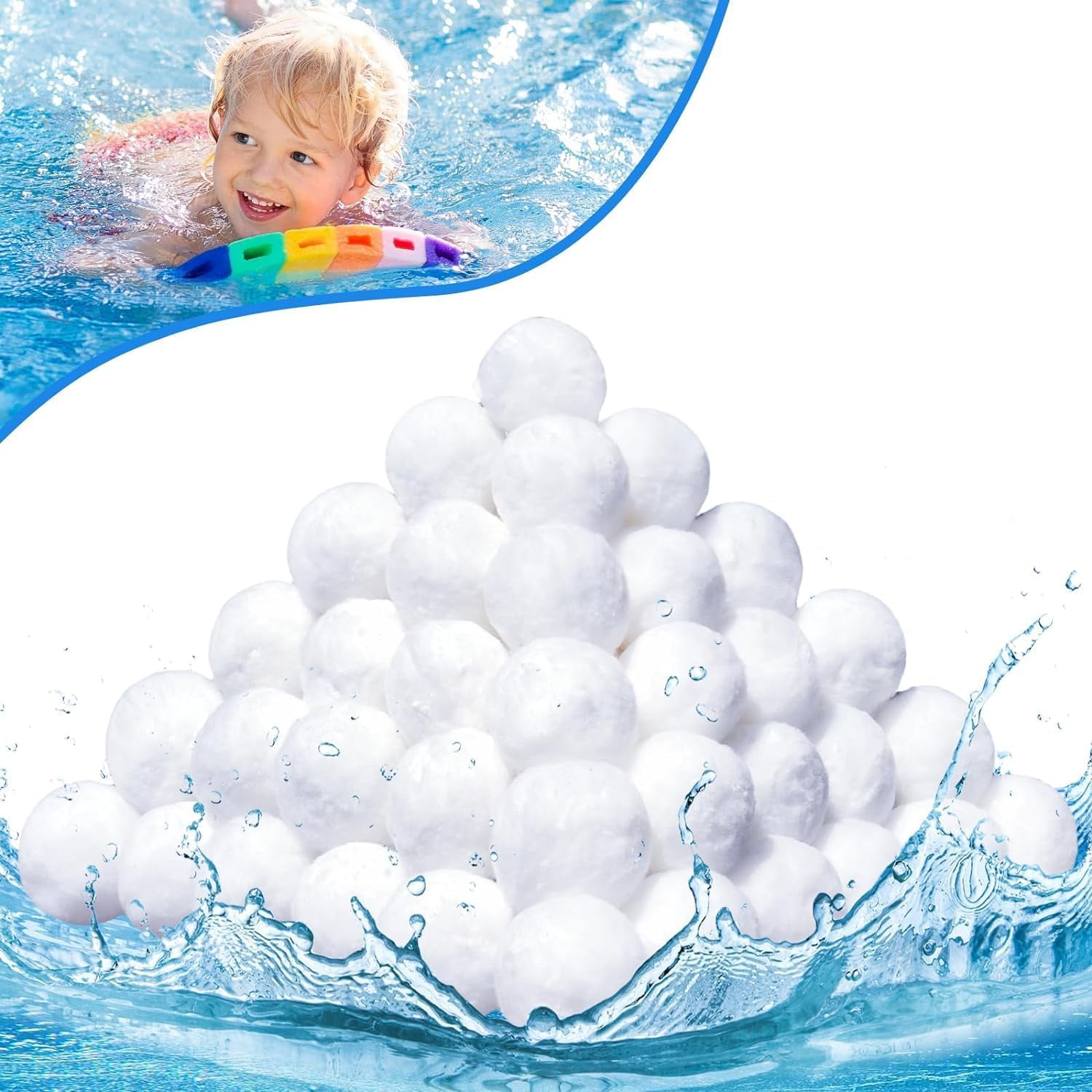 3.1 Lbs Pool Filter Balls, Eco-Friendly Filter Balls for Swimming Pool ...