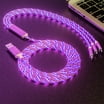 3 in 1 LED Flowing Light up Charger Charging Cable USB Cord for Android ...