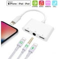 3 in 1 Lighting to 3.5mm Headphone Jack Adapter,AUX Dual Audio Adapter ...