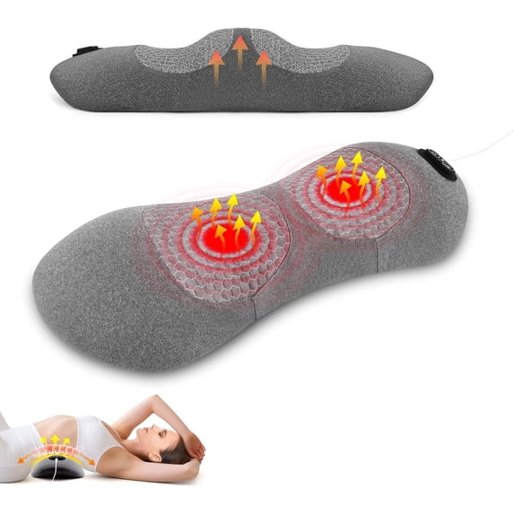 3 in 1 Lower Back Massager -Electric Lumbar Support Pillow with Heat ...