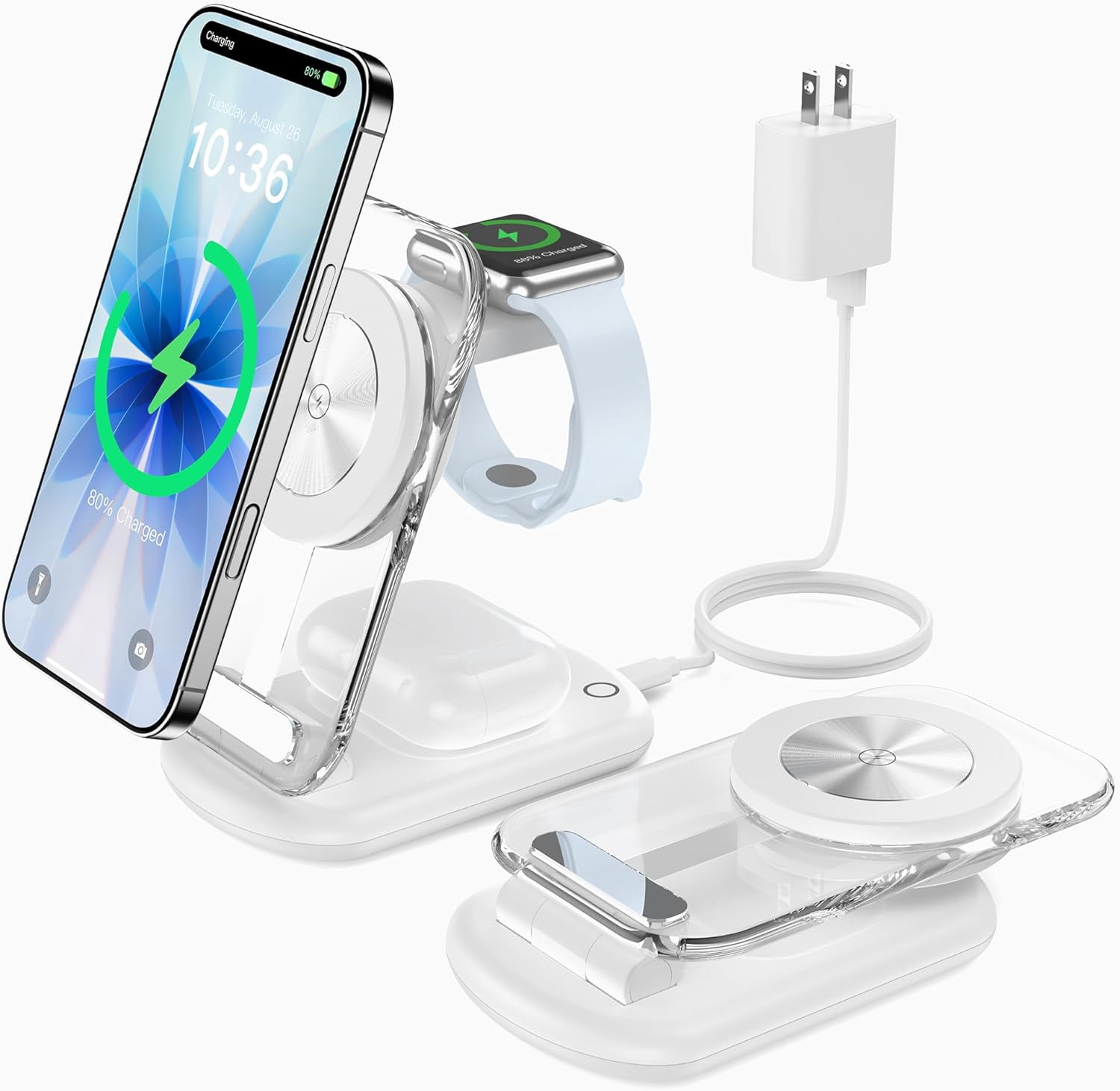3 in 1 Magnetic Wireless Charging Station for Apple Devices, Fast ...