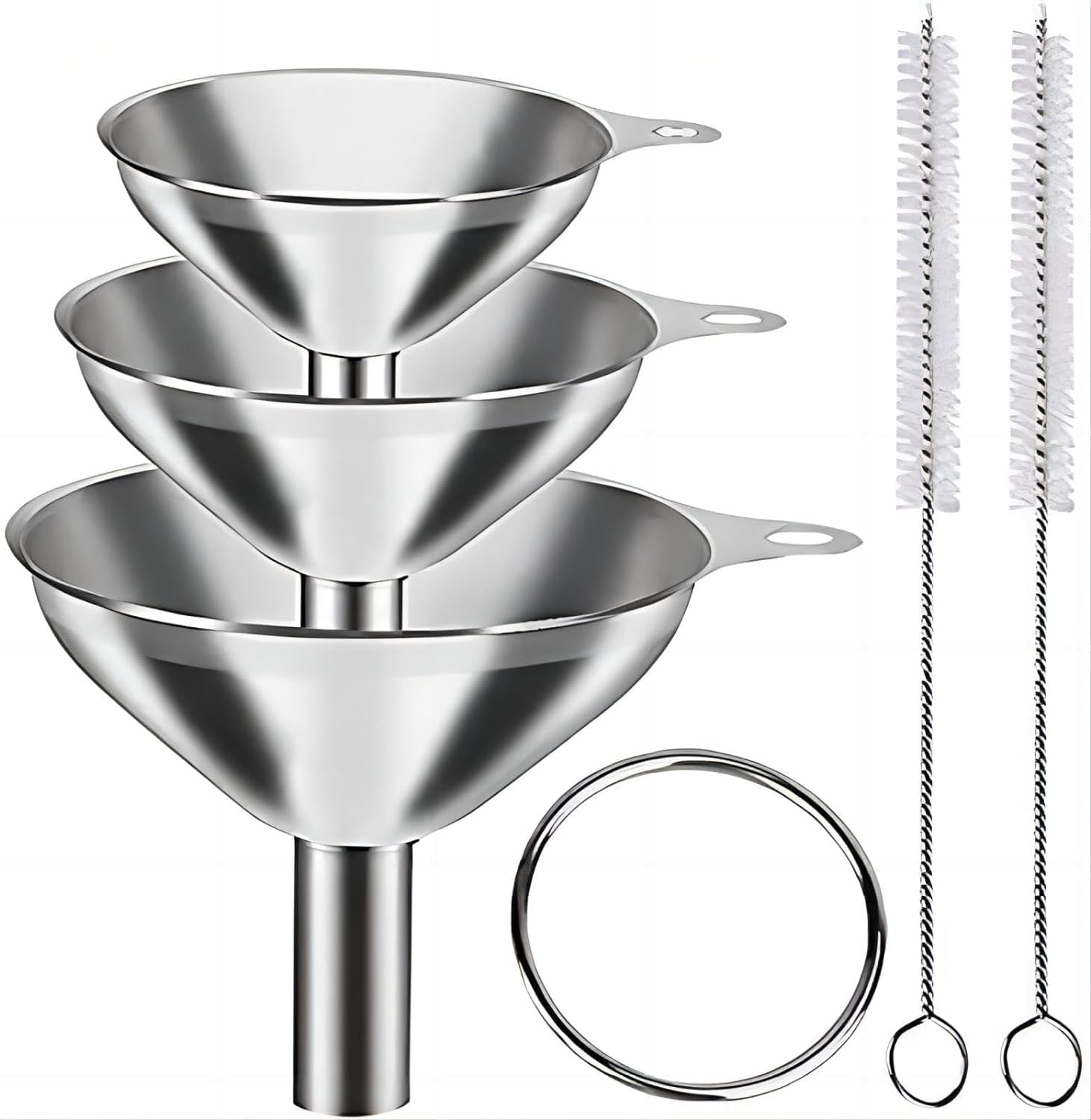 3 in 1 Metal Small Funnels for Filling Bottles Stainless Steel Small ...