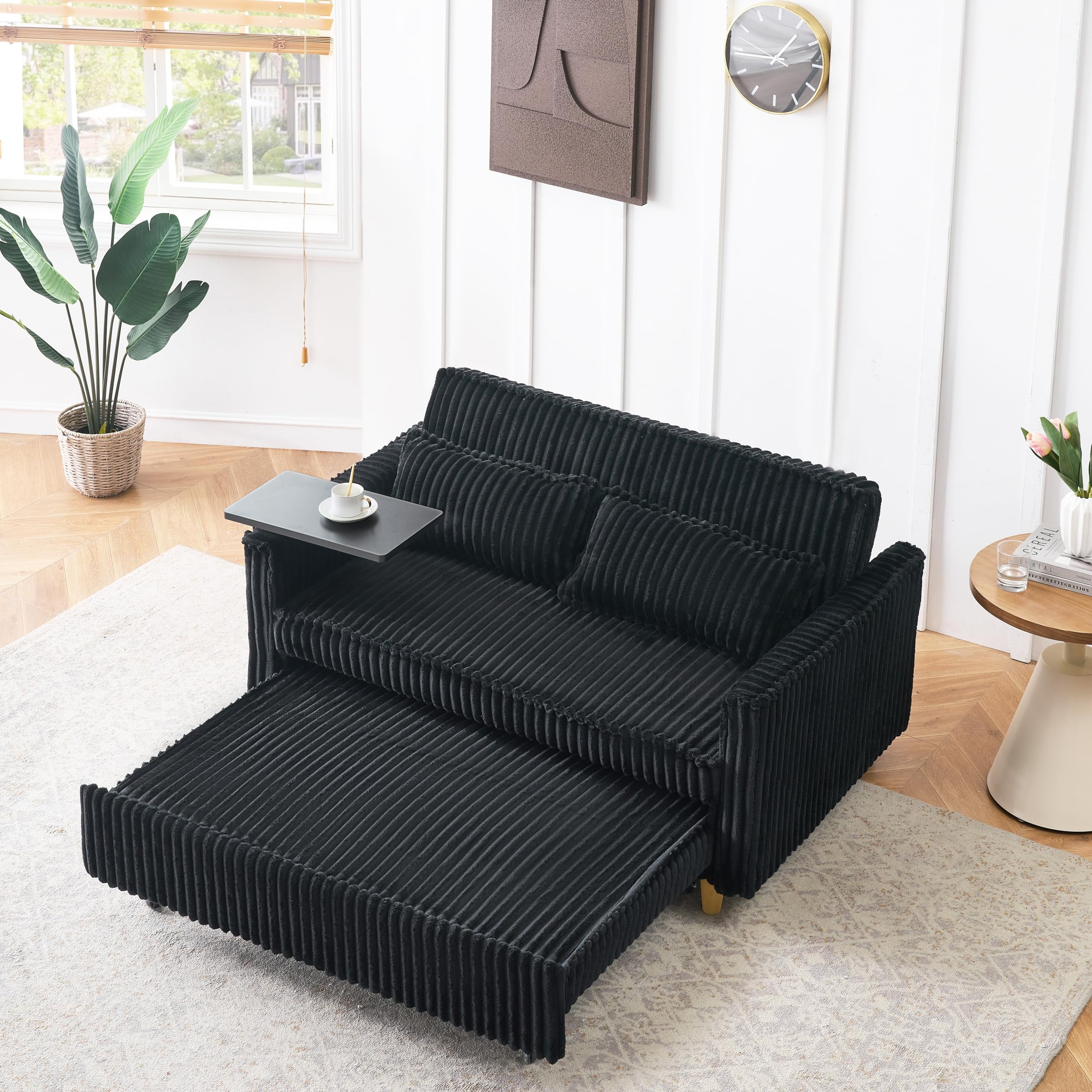 3 in 1 Modern Convertible Loveseat Pull Out Sleeper Couch Bed W/USB ...