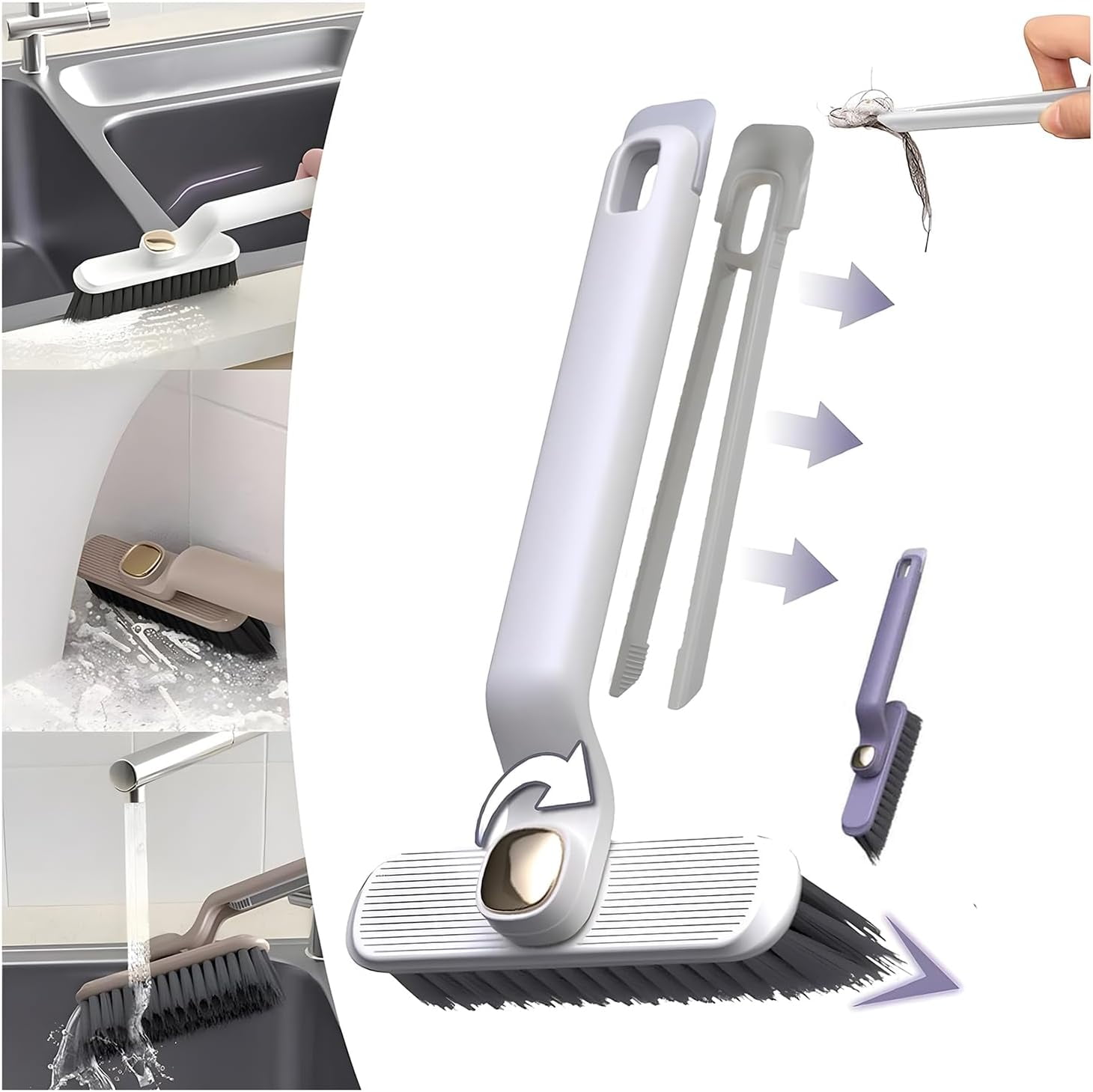 3 in 1 Multi-Function Rotating Crevice Cleaning Brush, Effective Dust ...