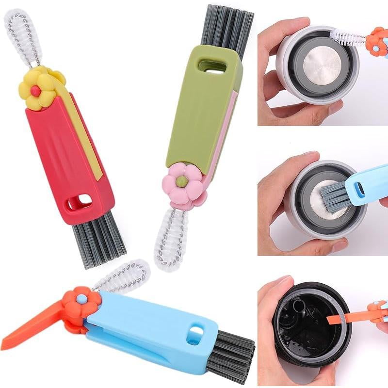 3 in 1 Multipurpose Bottle Gap Cleaner Brush,3 Pack Cup Cover Cleaning ...