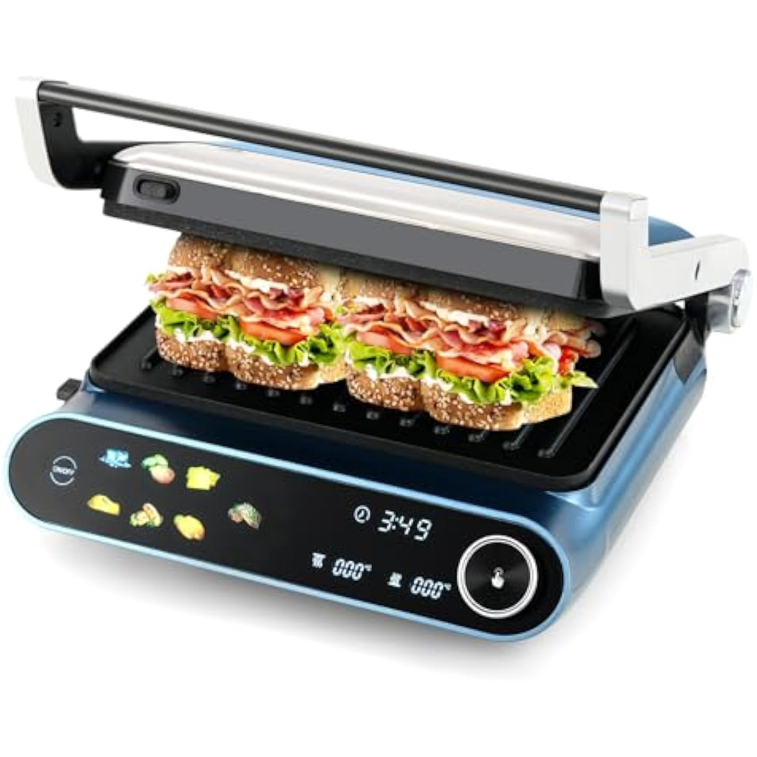 3 in 1 Panini Press and Electric Indoor Grill, 1200W Open Flat ...