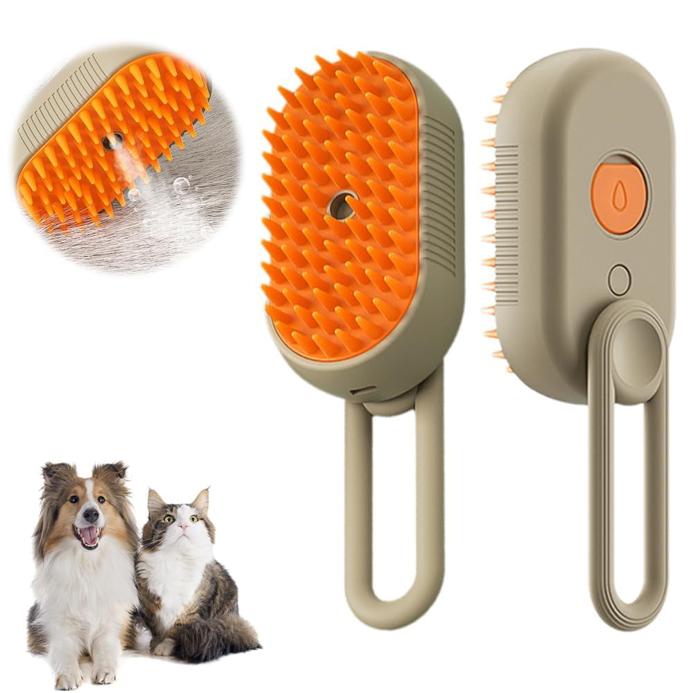 3 in 1 Pet Steam Grooming Brush, 2025 New Pet Spray Hair Removal Comb ...
