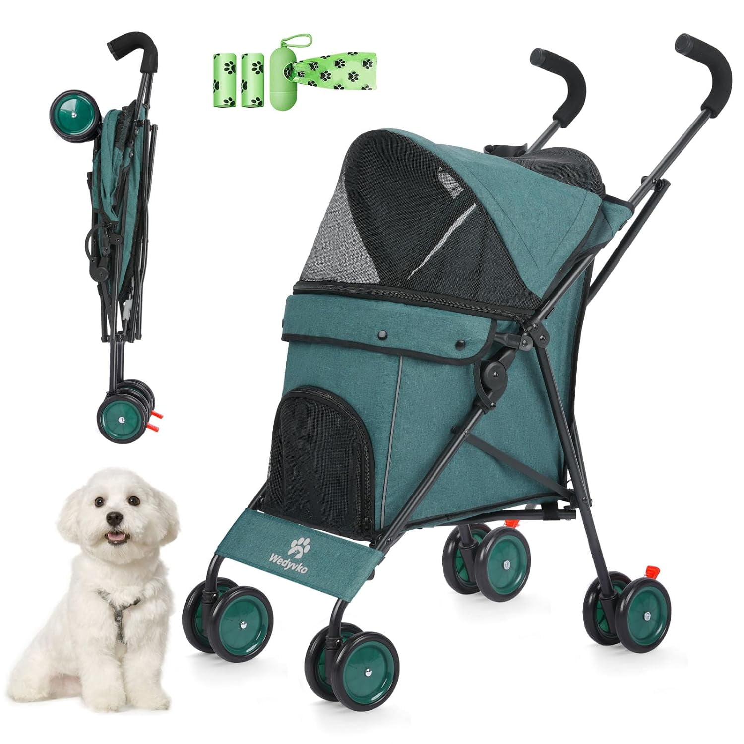 3 in 1 Pet Stroller for Small Dogs and Cats, Foldable Pet Stroller with ...