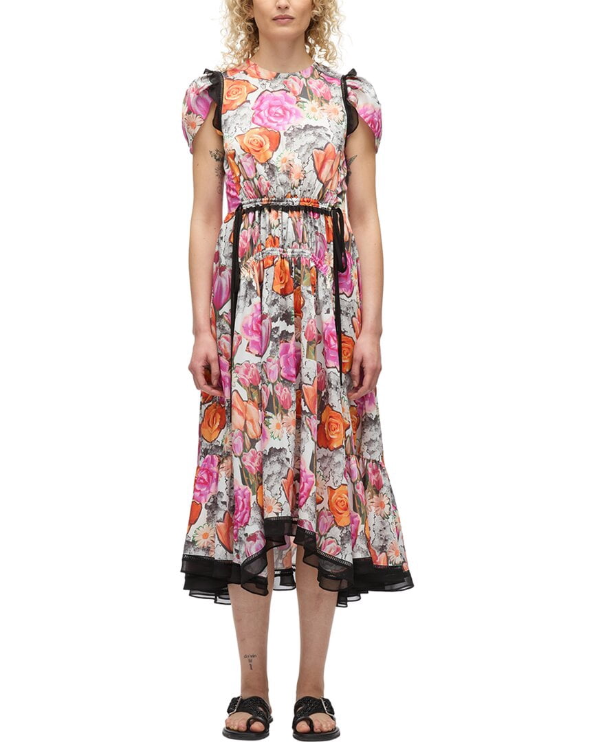 3.1 Phillip Lim womens Floral Collage Soft Tulip Sleeve Dress, 00 ...
