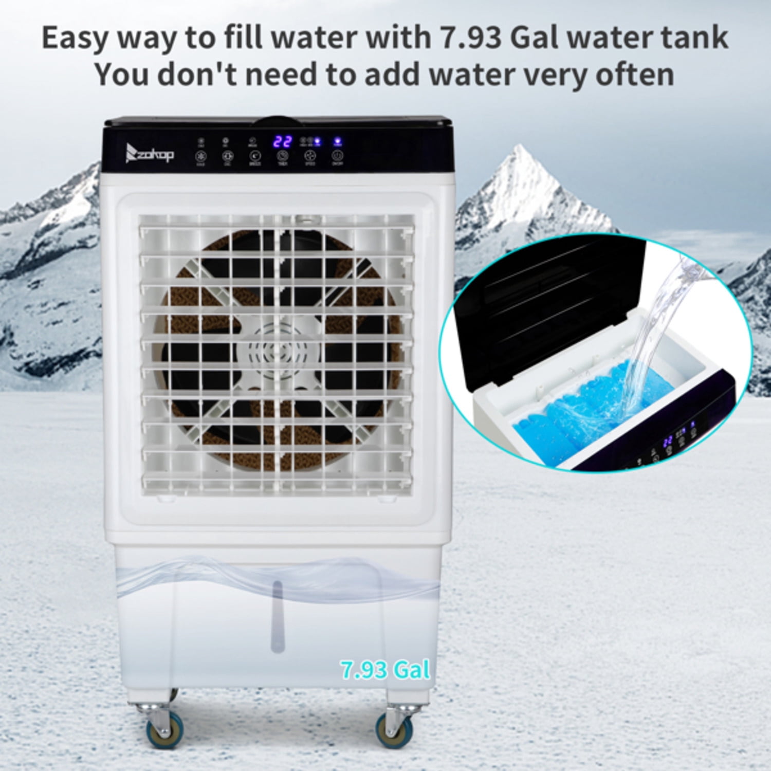 3 In 1 Portable Evaporative Cooler Indoor Outdoor 2353CFM Personal Air ...