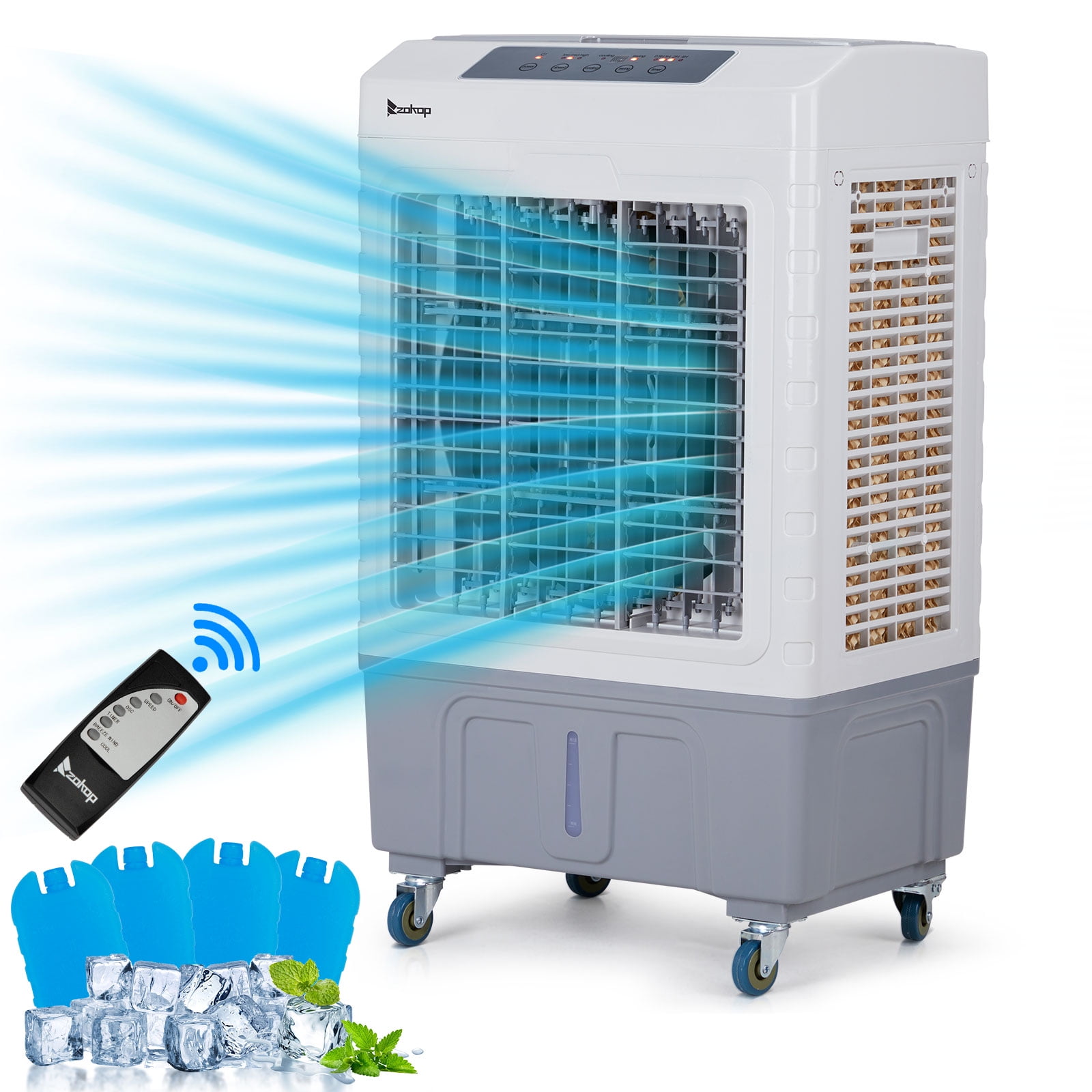 3 in 1 Portable Evaporative Cooler, Indoor Outdoor 2647CFM Personal Air ...