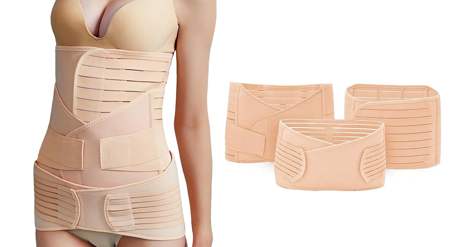 3 in 1 Postpartum Belly Support Recovery Belly Wrap,Abdominal Binder ...