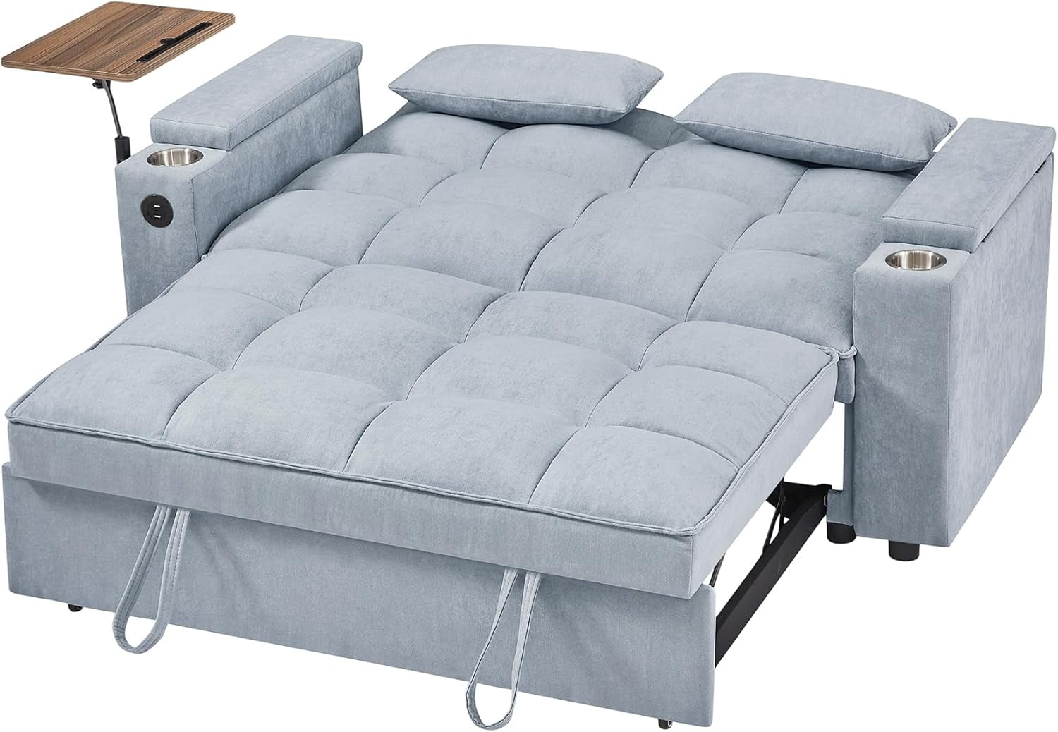 3 in 1 Queen Loveseat Convertible Sofabed Modern Living Room ...