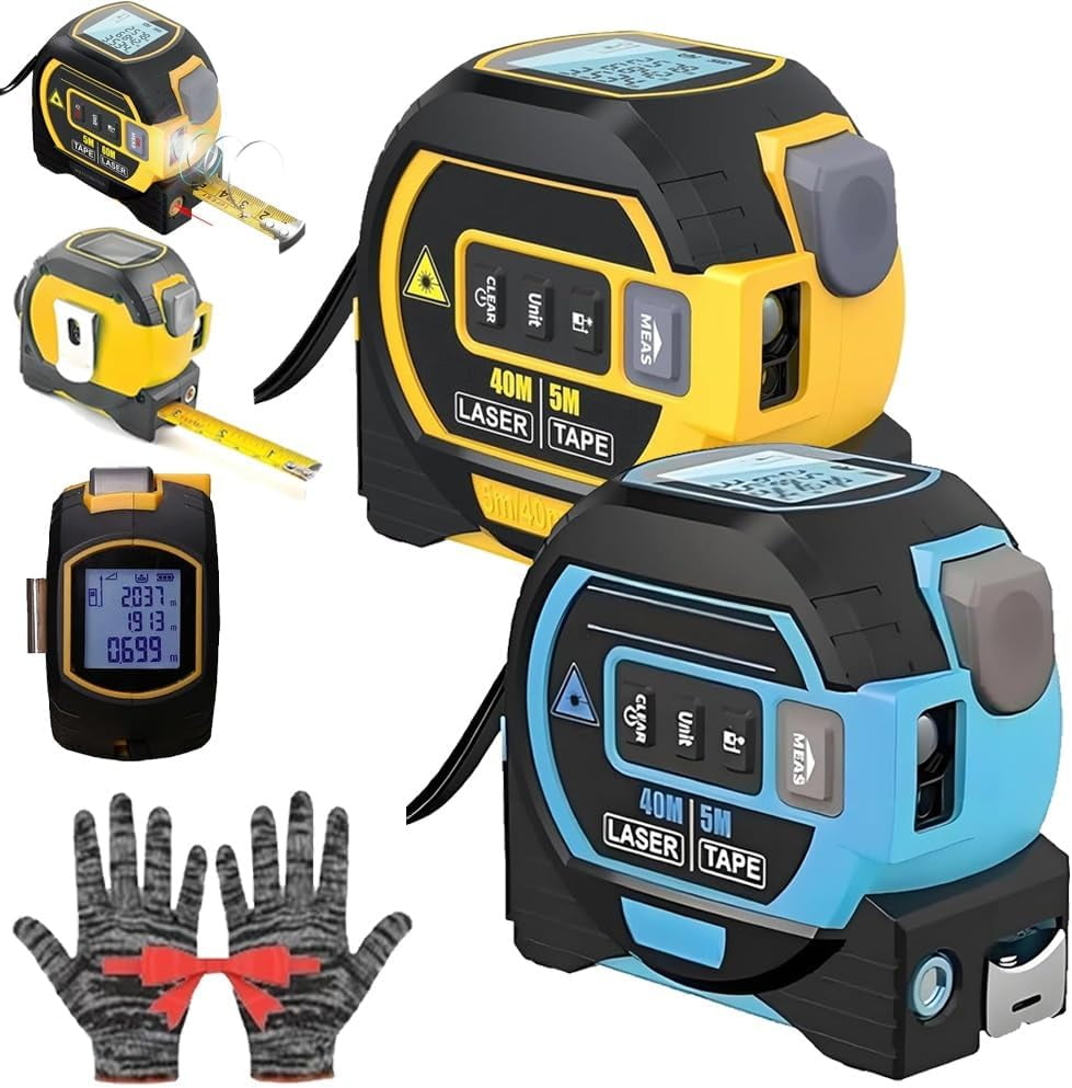 3 in 1 Range Finder Tape Measure, The Ruler with LED Display and Data ...