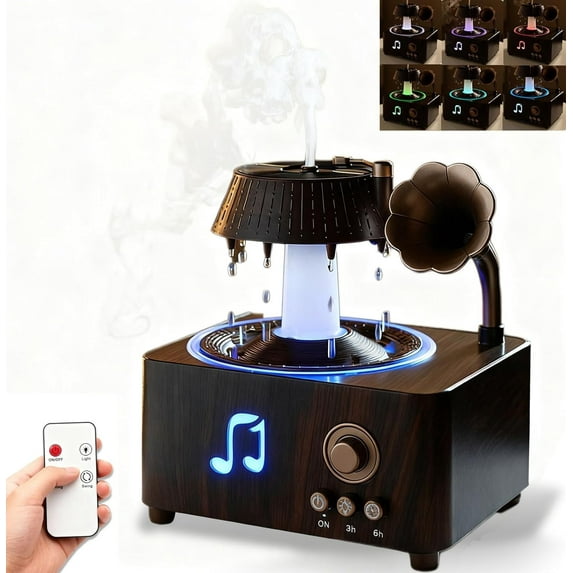 3 in 1 Retro White Noise Night Light, Vintage Record Diffuser with ...