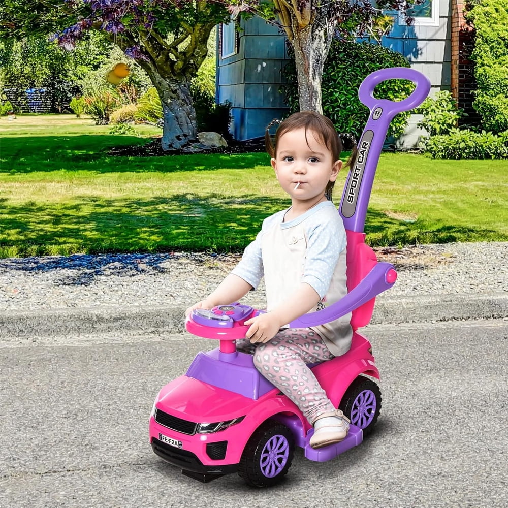 3 in 1 Ride on Push Car, Stroller Sliding Walking Car with Horn, Music ...