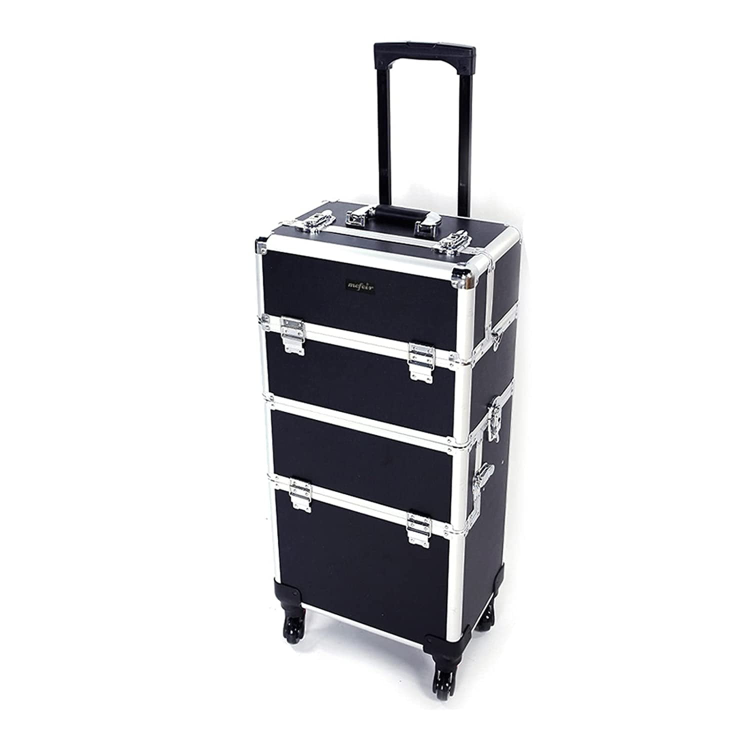 3 in 1 Rolling Makeup Train Case, Aluminum Makeup Travel Organizer ...