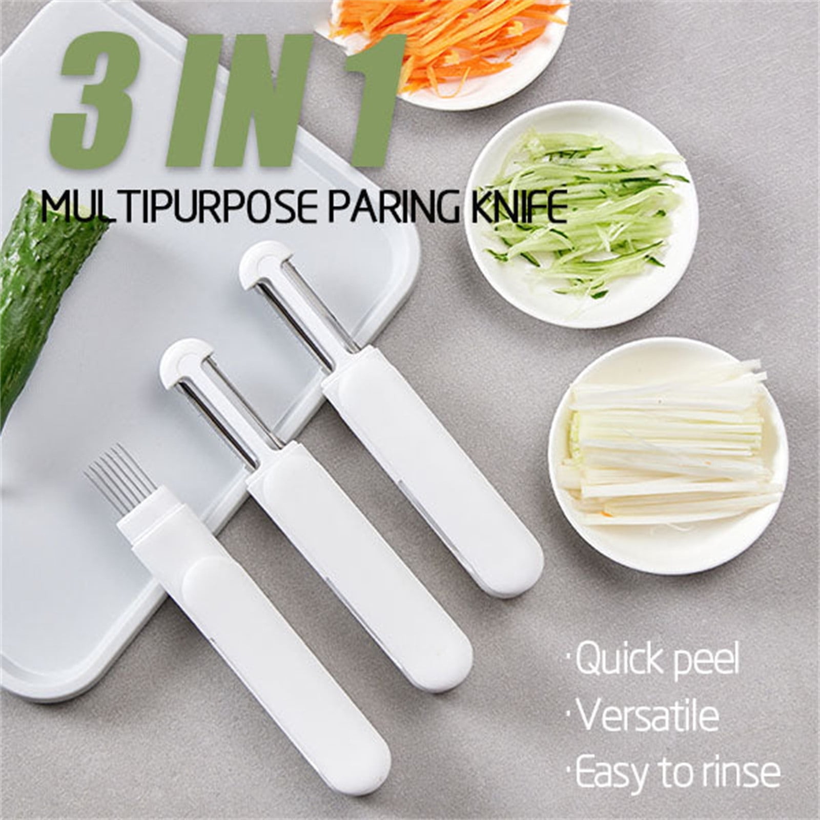 3 in 1 Rotary Paring Knife Peeler | Multifunctional Vegetable Fruit ...