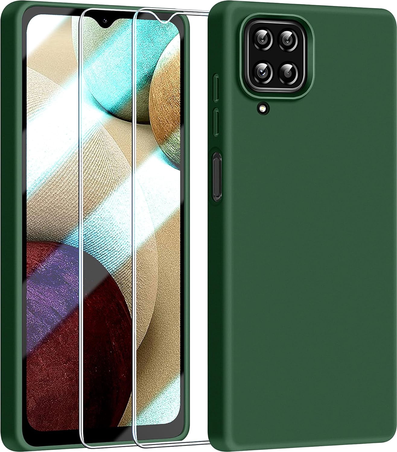 【3 in 1 for Samsung Galaxy A12 case, with 2 Pack Screen Protector ...