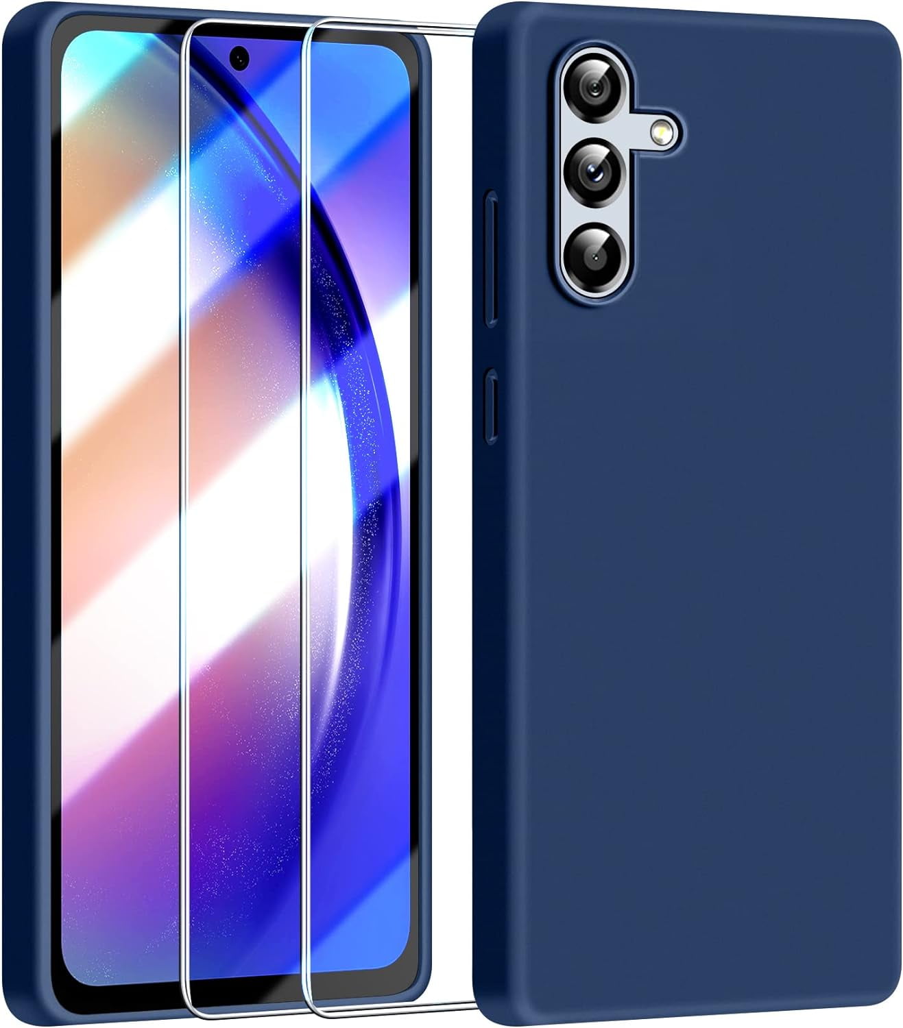 [3 in 1 for Samsung Galaxy A54 5G case, with 2 Pack Screen Protector, Camera Protection，Liquid ...