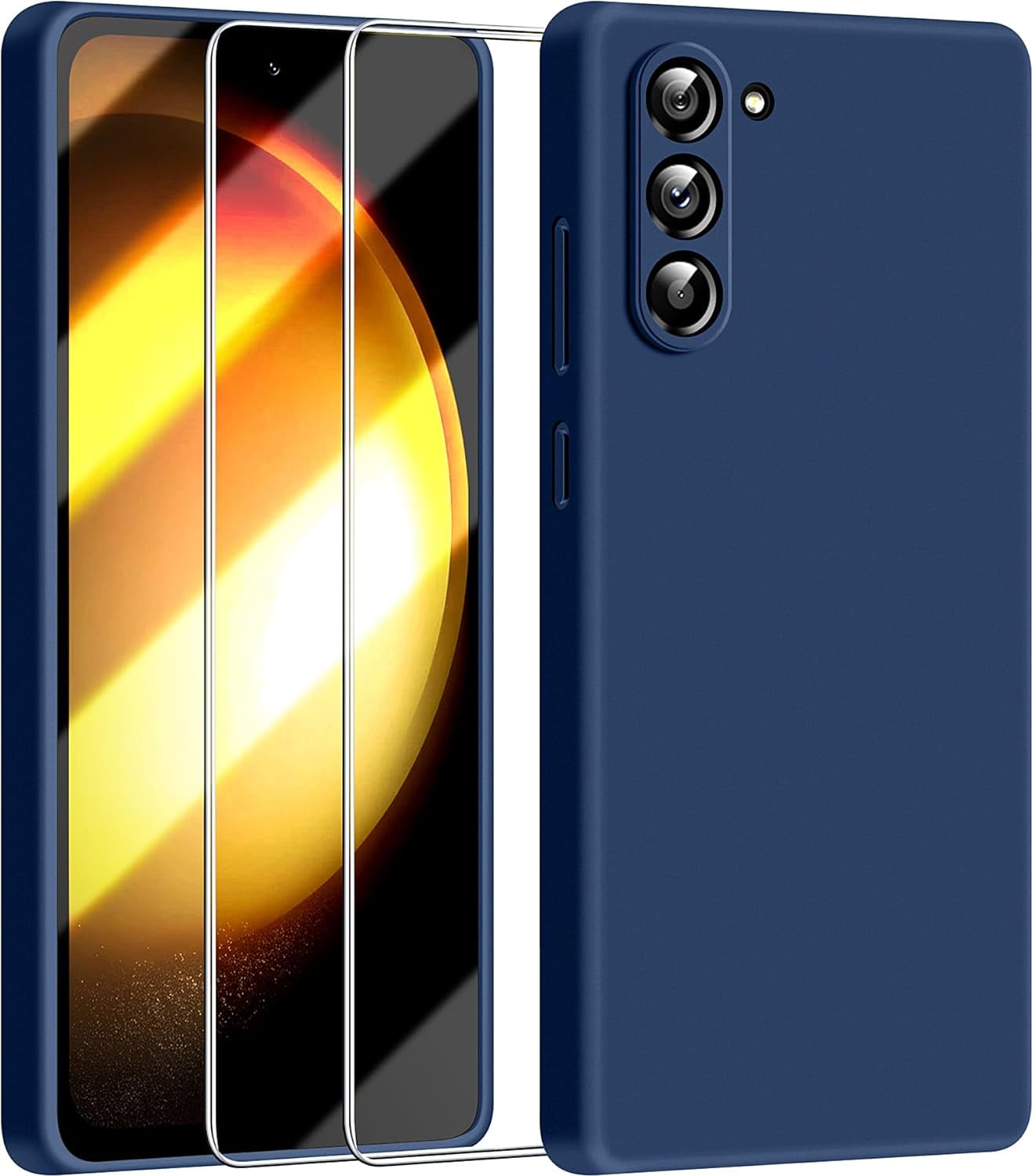 3 in 1 for Samsung Galaxy S23 Case, with 2 Pack Screen Protector, with ...