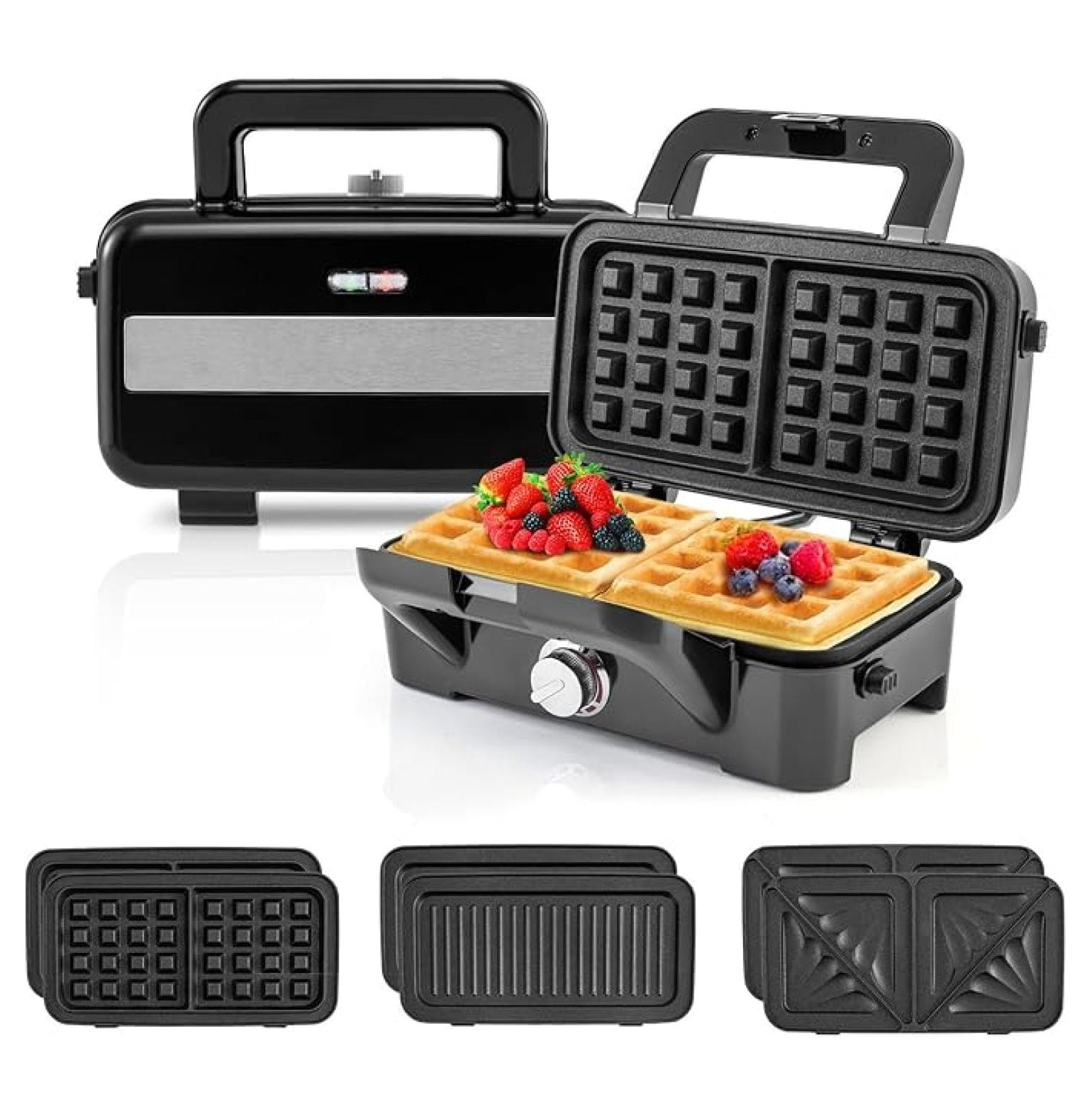 3 in 1 Sandwich Maker, 1082W Waffle Maker with Removable Plates ...