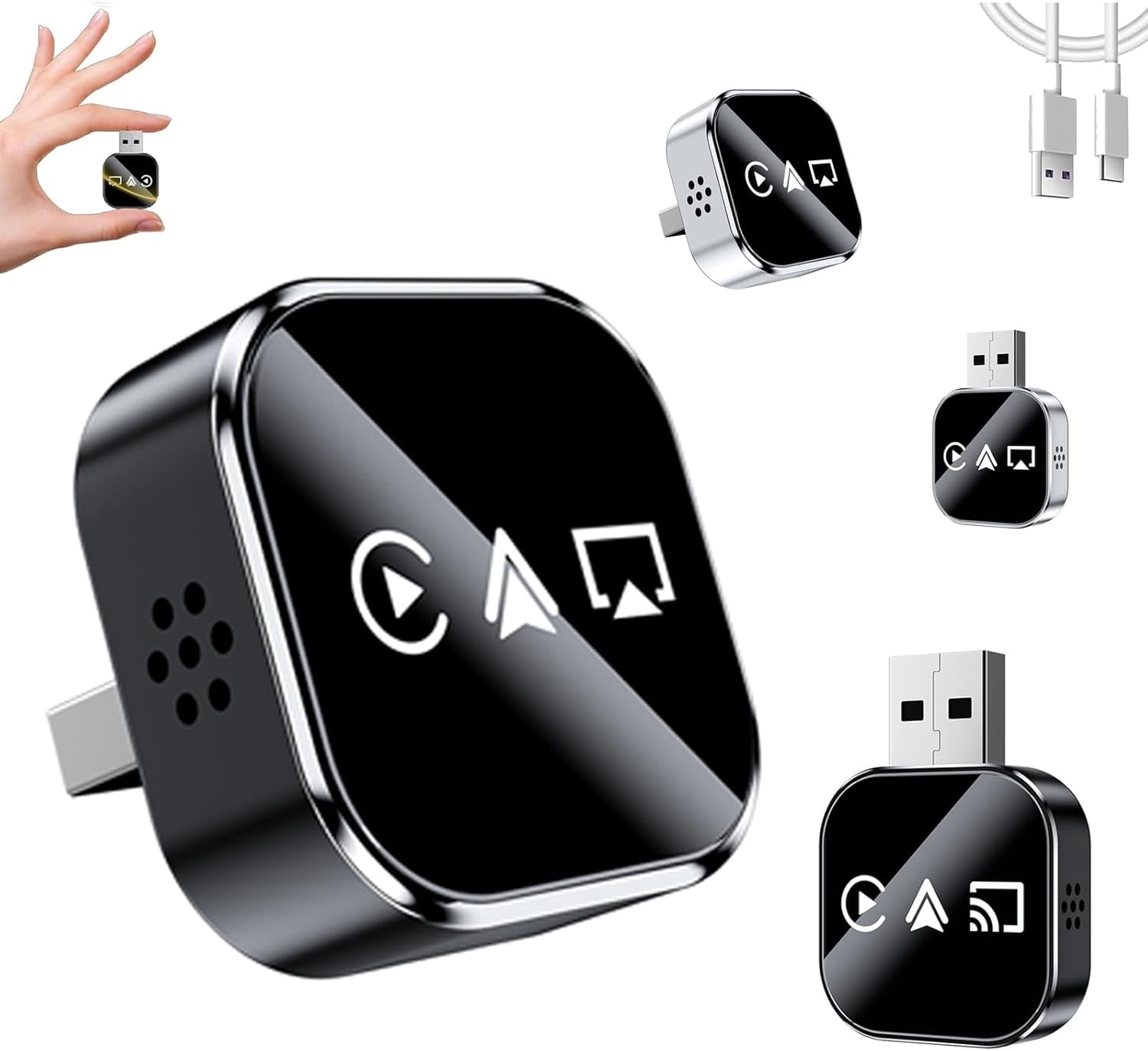 3 in 1 Screen Mirroring Adapter for Car, Wireless CarPlay Adapter ...