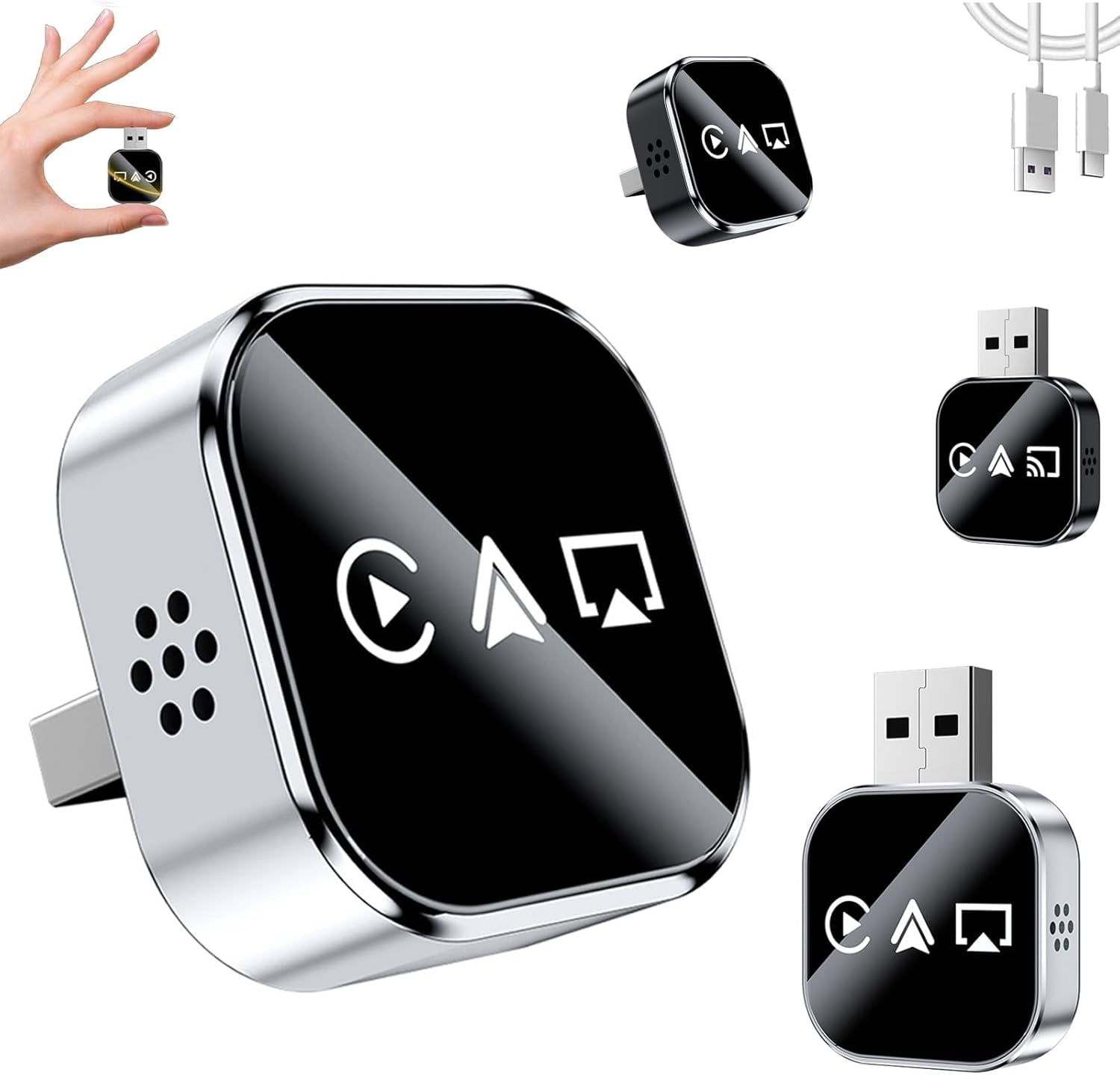 3 in 1 Screen Mirroring Adapter for Car, Wireless CarPlay Adapter ...