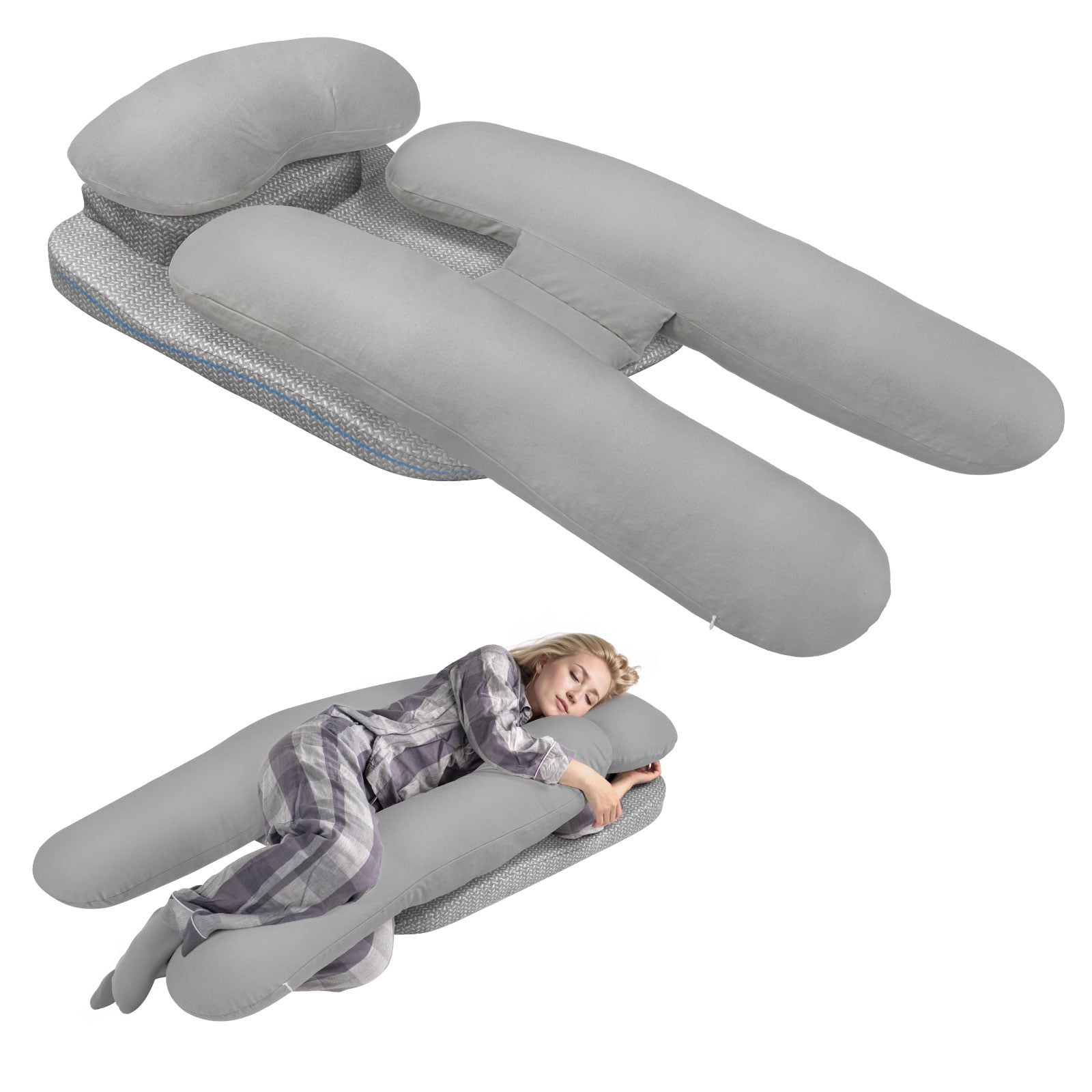 3 in 1 Side Sleeper Pillow with Arm Tunnel Shoulder Relief Support Area ...