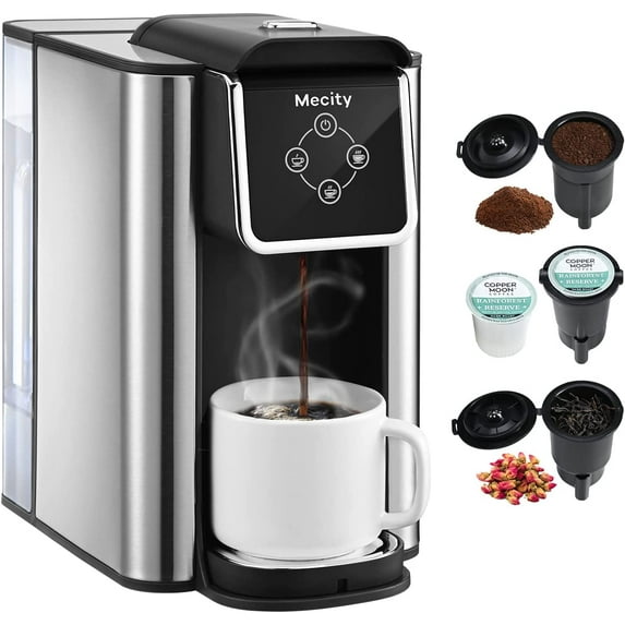 3 in 1 Single Serve Coffee Machine, Compatible with K cup Capsules ...