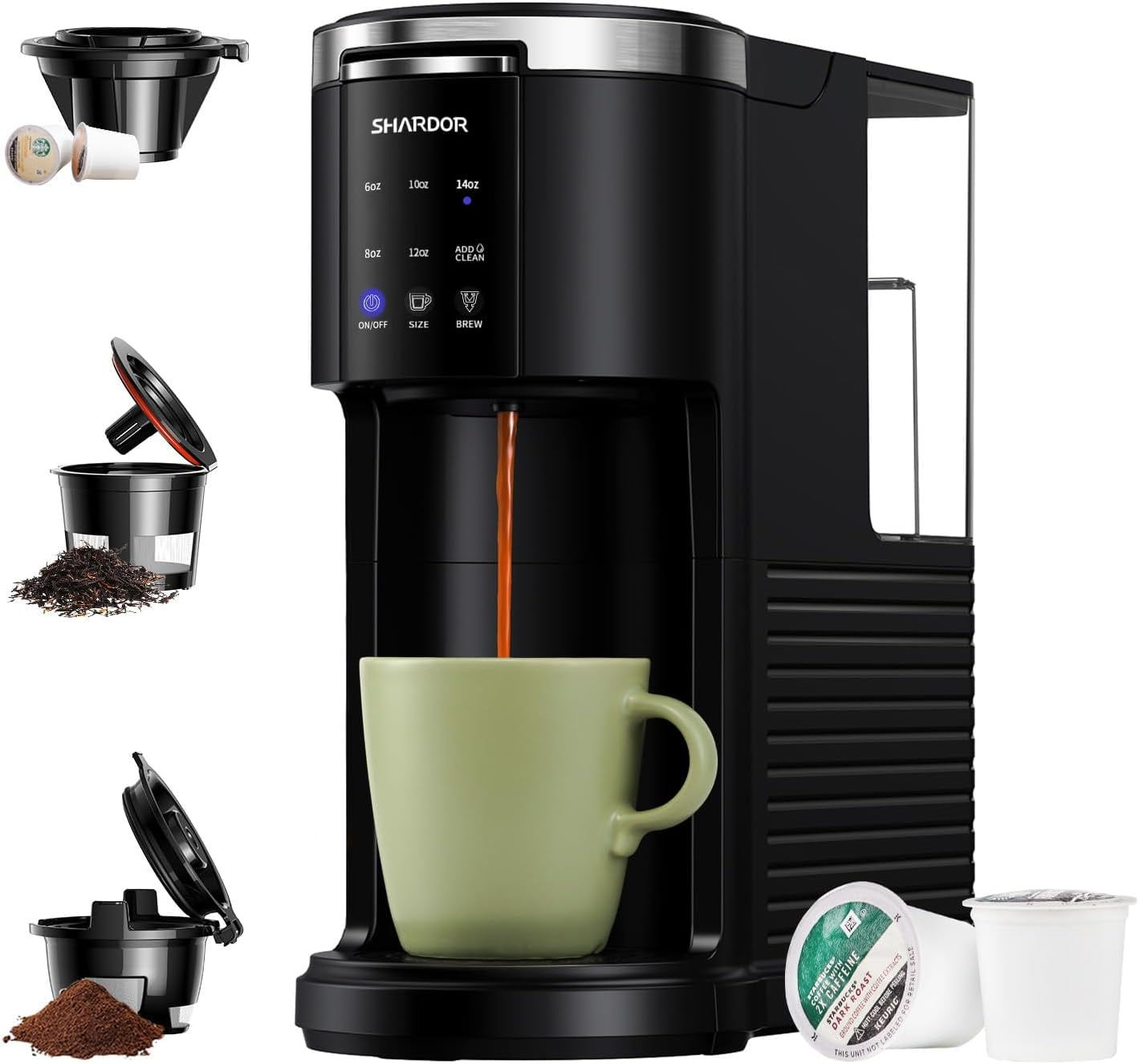 3 in 1 Single Serve Coffee Machine, K Cup Coffee Maker Compatible with ...