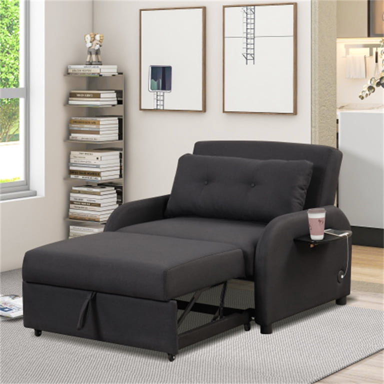 Twin Chair Bed Small Space 3 In 1 Convertible Sleeper Chair Bed,