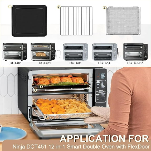 3 IN 1 Smart Double Oven Replacement Parts for DCT451 12 in 1, 13''×12.6'' Steel Toaster Oven ...