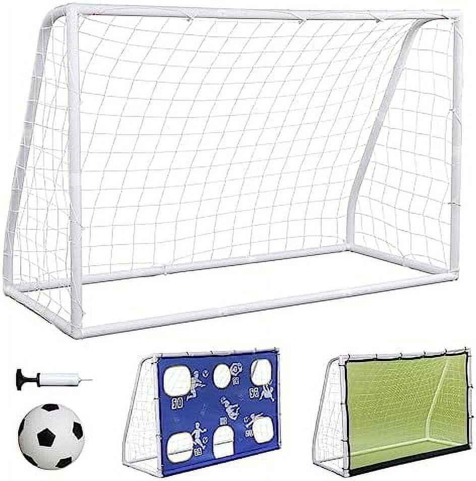 182x120x80cm PVC Football Goal with Target Cloth - Portable, Durable ...