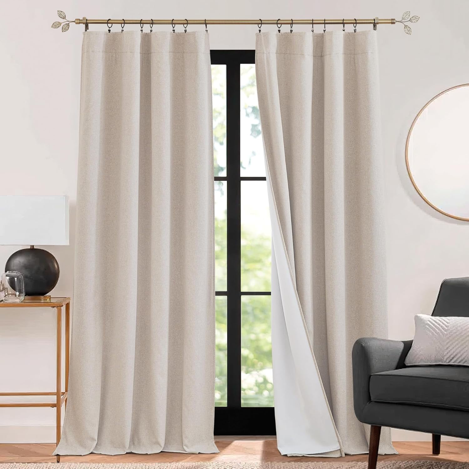 3 in 1 Soundproof - Blackout - Insulation Linen Curtains, Noise Blocker ...