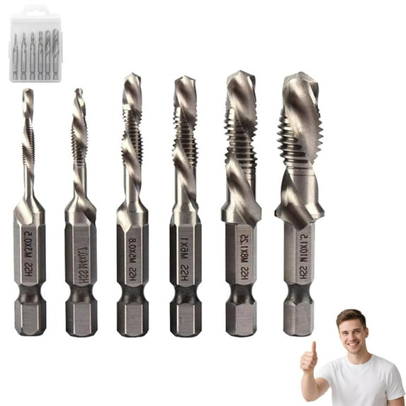 3 in 1 Spiral Tap Hex Shank Drill Bit Set, Professional Thread Tap ...