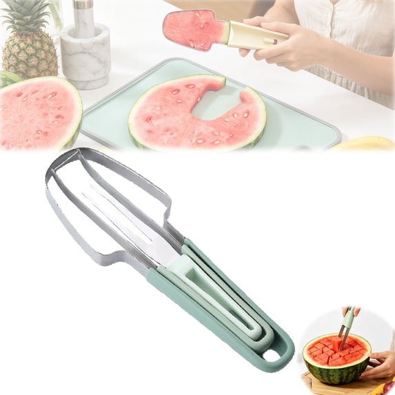 3 in 1 Stainless Steel Watermelon Slicer Cutter Tool Melon Slicer Fruit ...