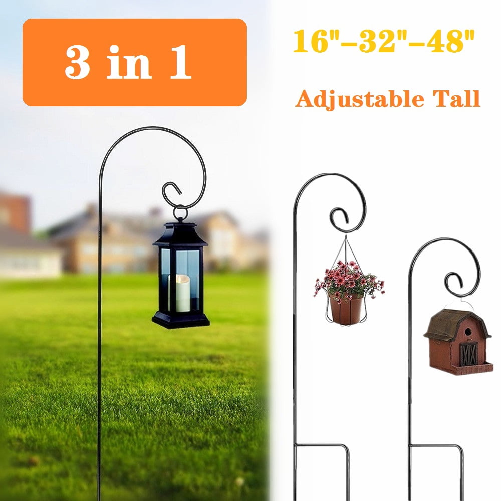 "Stuffygreenus 48"" Tall Shepherd Hook, 1/2"" Thick Solid Iron for ...