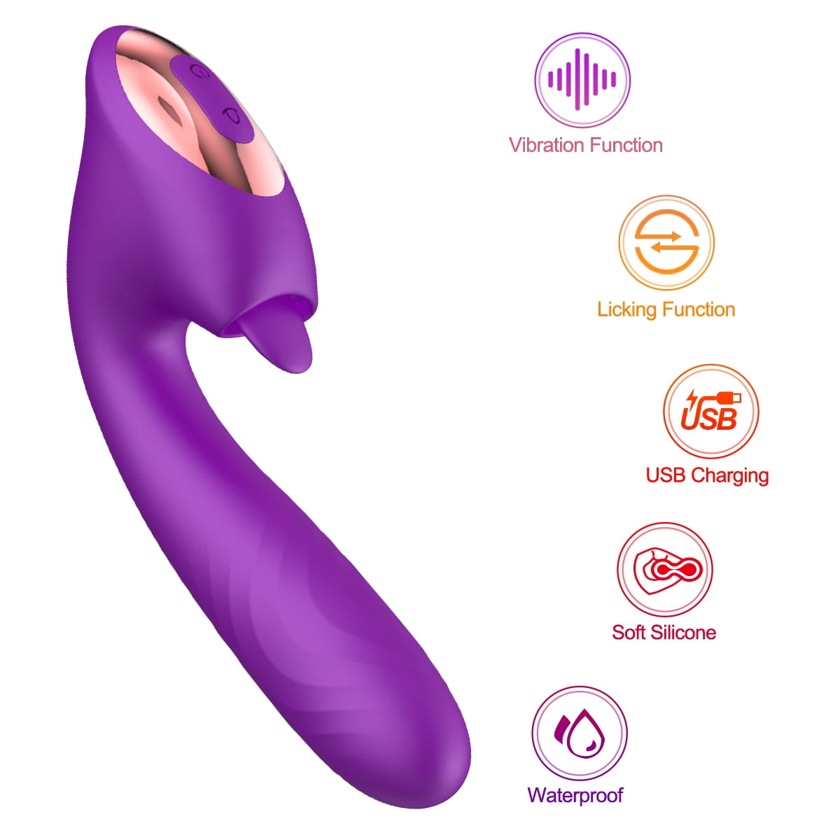 3 In 1 Thrusting Clitoral Stimulator G Spot Tongue Licking Rabbit