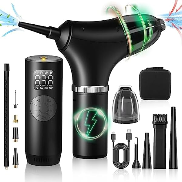 3 in 1 Tire Inflator Portable Duster Compressed air Duster can and ...