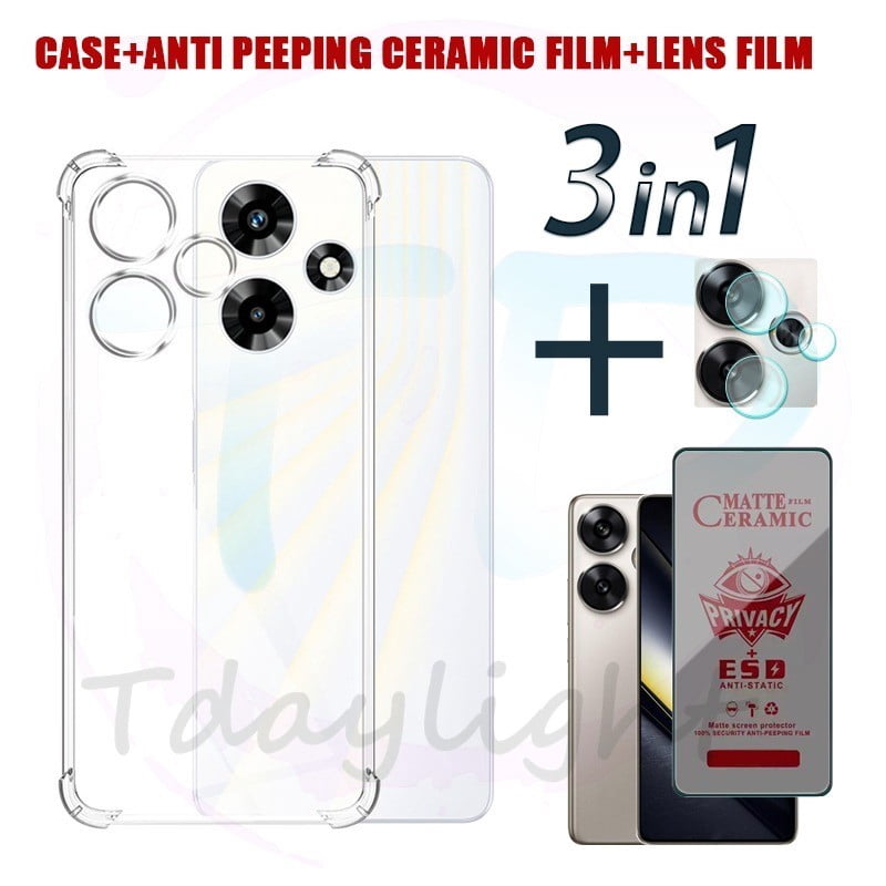 3 in 1 Transparent Shockproof POCO F6 Case For POCO F6 Pro X6 X6 Pro M6 ...