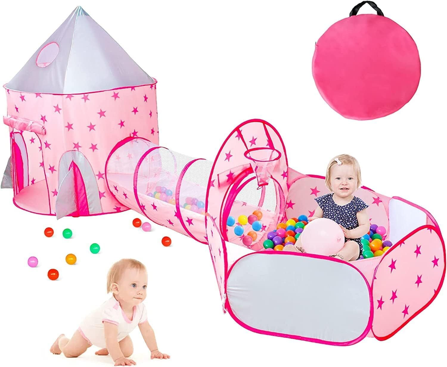 3 in 1 Tunnel Tent, Kids Play Tent for Toddler with Play Tunnel & Baby ...