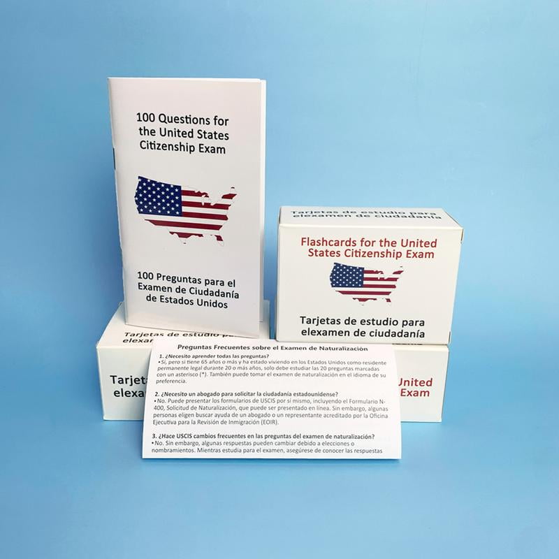 【3 IN 1】U.S.Civics Test Flash Card Combo Set (Bilingual Cards and ...