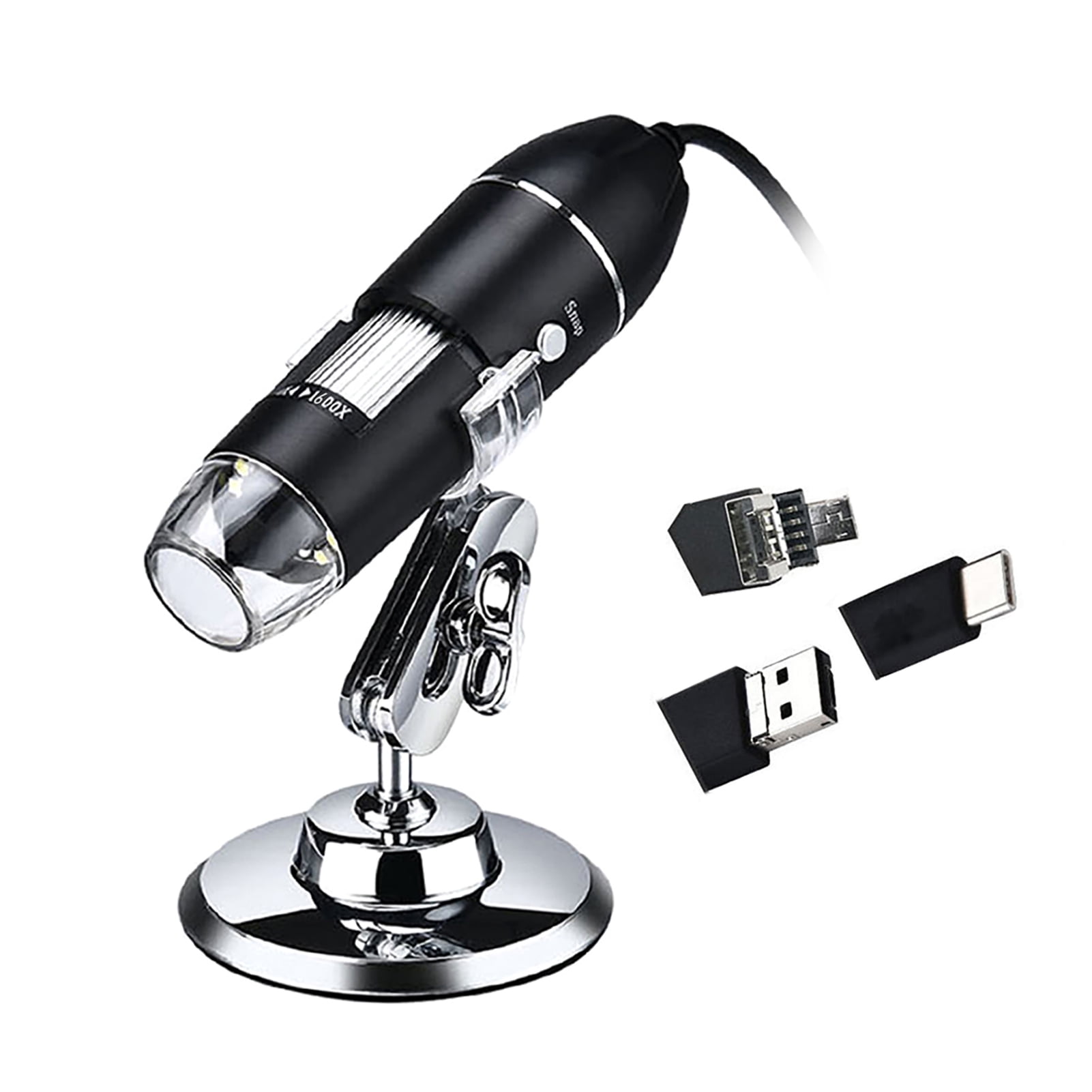 3 In 1 USB & USB &Type-C Digital Microscope 1600X Magnification Camera ...