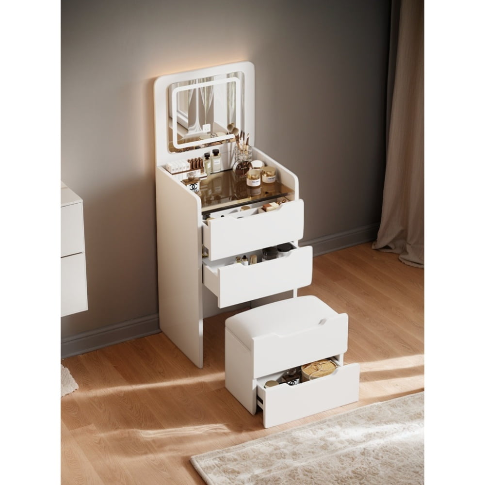 3 in 1 Vanity Desk with Plip Top Mirror,Small Make Up Vanity Set with ...
