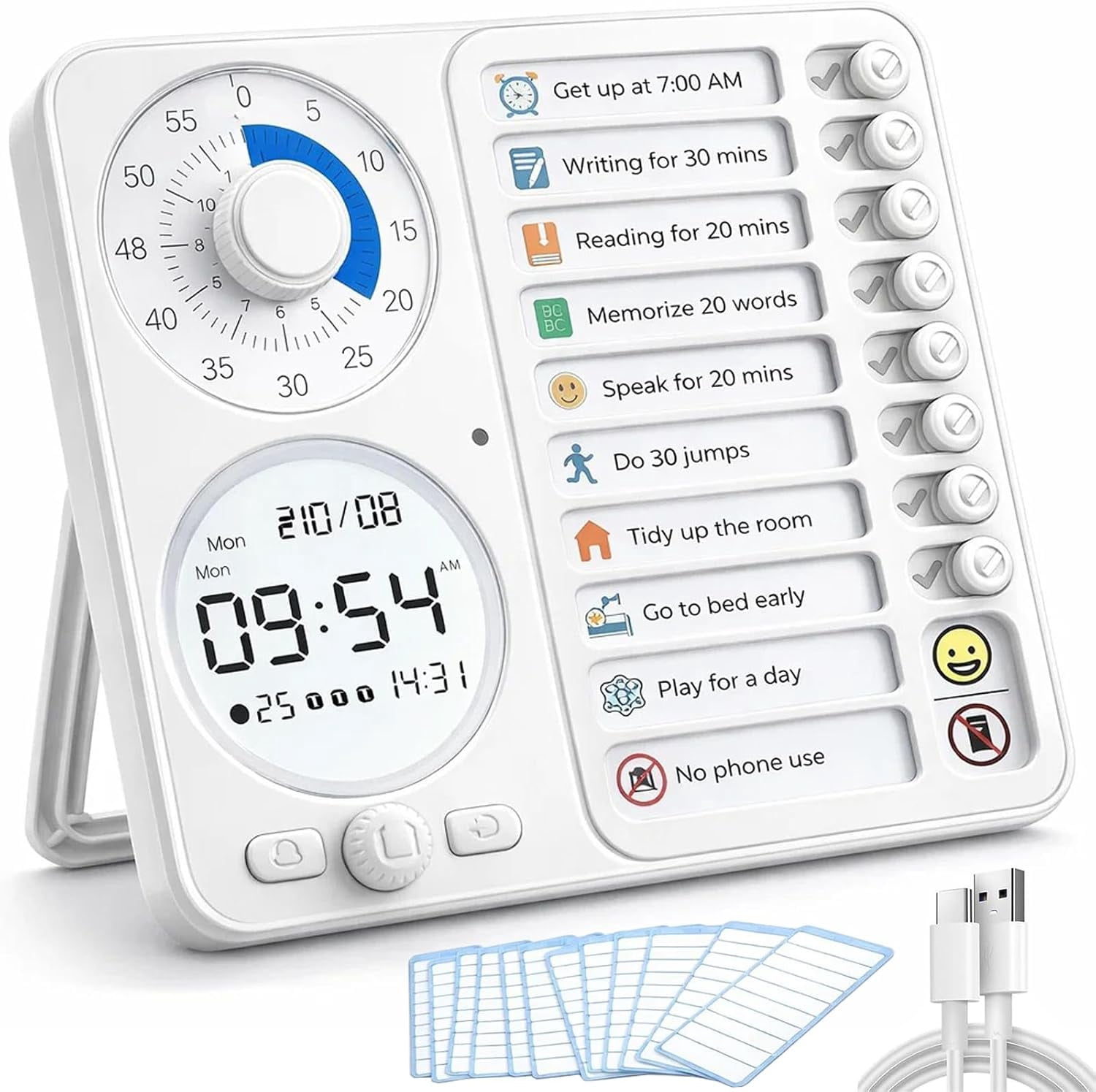 3 in 1 Visual Timer for Kids, 2026 New 3 in 1 Visual Schedule with ...