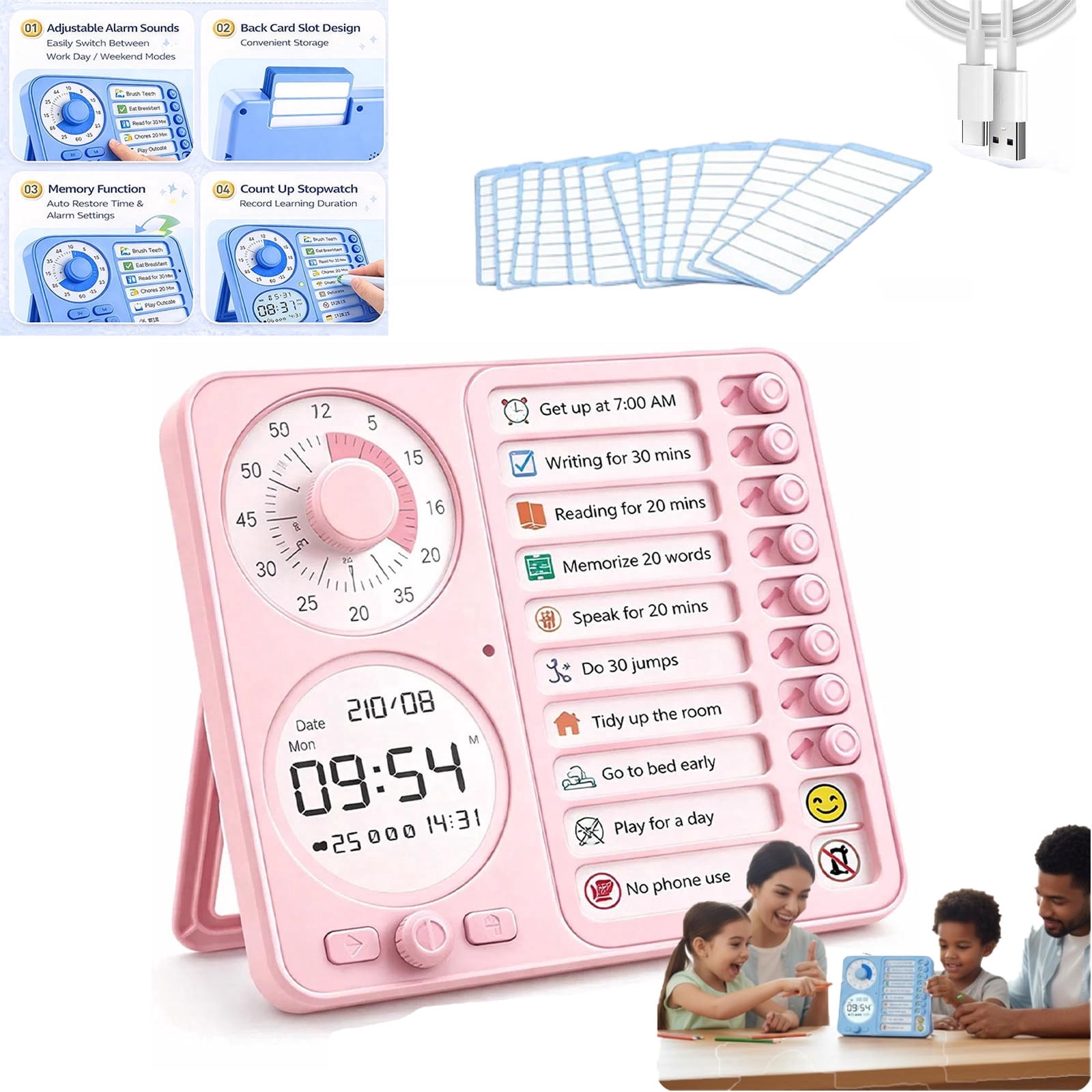 3 in 1 Visual Timer for Kids, 2026 New 3 in 1 Visual Schedule with ...
