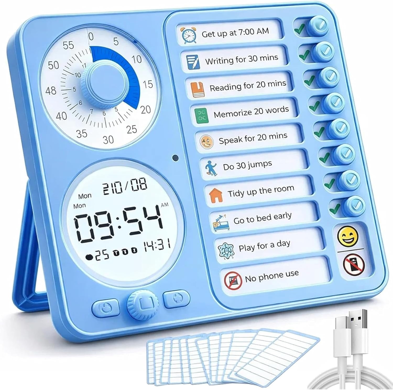 3 in 1 Visual Timer for Kids, Visual Schedule for Kids with Autism ...