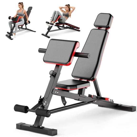 edx Adjustable Weight Bench, Foldable Workout Bench with Back Extension ...